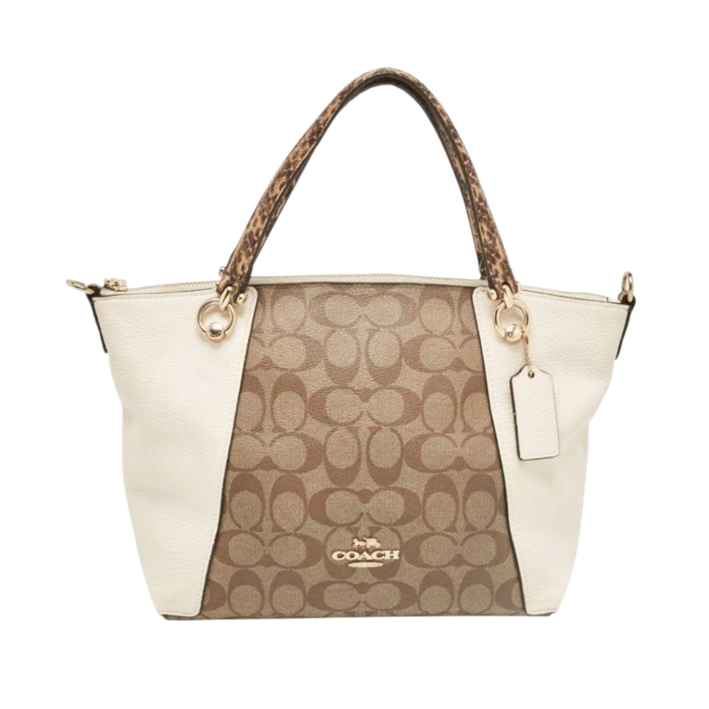 Coach Signature Colorblock Exotic Trim Kacey Bag - Gem